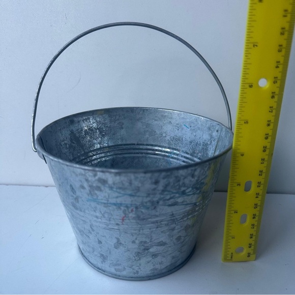 Accents | Vintage Galvanized Metal Decorative Bucket With Handle 6 ...
